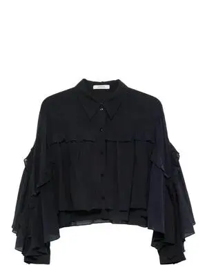 Dorothee Schumacher Ruffled Silk Blouse - Black