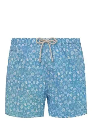 MC2 SAINT BARTH Seashell Print Swim Shorts - Blue