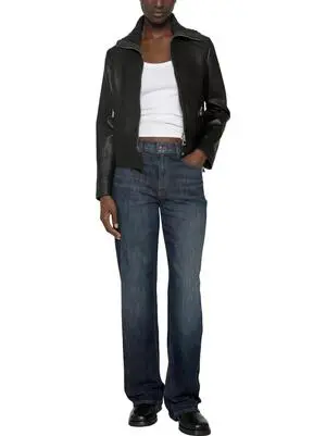 THE JACKIE LEATHERS Zip-up Leather Jacket - Black