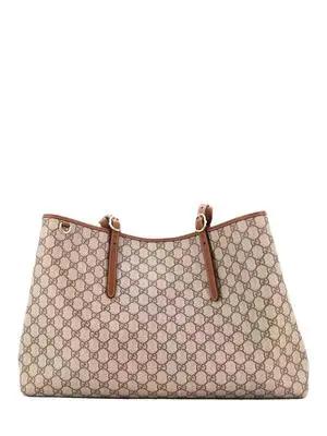 Gucci Emblem Gg Coated Canvas Maxi Tote Bag - Brown