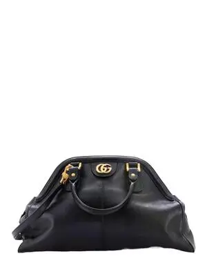 Gucci Leather Top Handle Satchel Bag - Black
