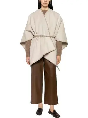 Max Mara Colomba Belted Poncho - Neutrals