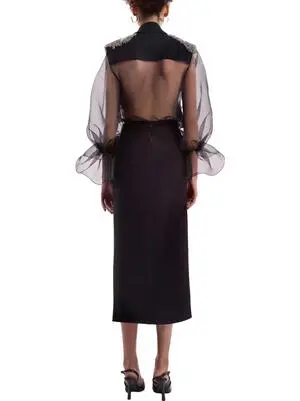 GEMY MAALOUF High-waisted Wrap-style Skirt - Black