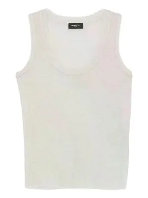 NENETTE Metallic Effect Ribbed Knit Tank Top - Neutrals