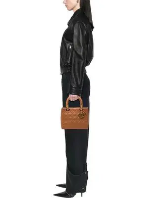 Dior 1997 Lambskin Cannage Lady Satchel - Brown