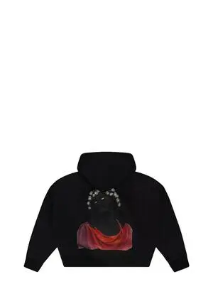 DENIM TEARS Long-sleeve Zip-up Hoodie With Graphic Print - Black