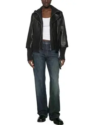 THE JACKIE LEATHERS Layered Leather Jacket - Black