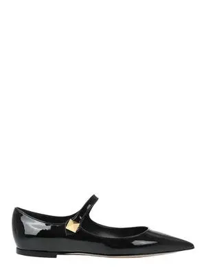 Valentino Garavani One Stud Pointed-toe Ballet Flats - Black