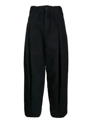 SAGE NATION Box-pleat Wide-leg Trousers - Blue