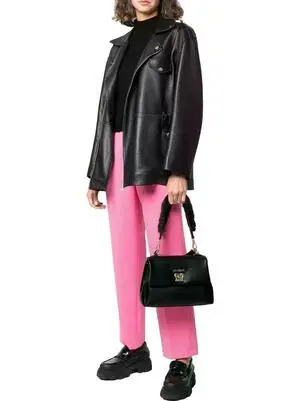 Moschino Tote Bag With Logo Plaque - Black