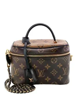 LOUIS VUITTON Vanity Handbag Reverse Monogram Canvas Pm Satchel - Brown