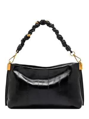 GIANNI CHIARINI Medium Eel-effect Tote Bag With Knotted Handle - Black