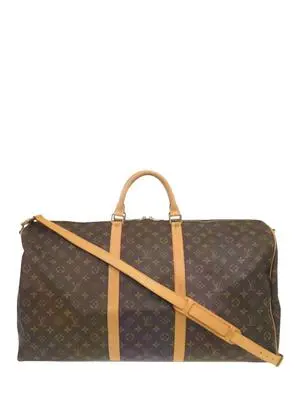 LOUIS VUITTON 1997 Monogram Keepall Bandouliere 60 Travel Bag - Brown