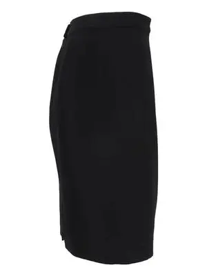 Emporio Armani Textured Pencil Skirt With Rear Vent - Black