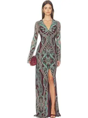 Veronica Beard Daciana Printed Silk Maxi Dress - Multi