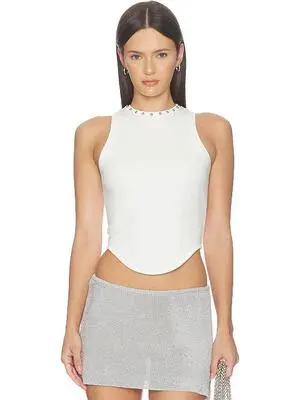 Miaou Jinx Tank Top With Embellishments - White