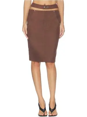CAMILA COELHO Cora Midi Skirt - Chocolate