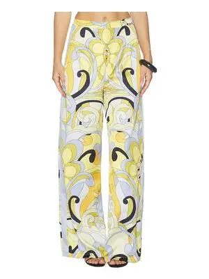 RUNAWAY THE LABEL Milani Relaxed Satin Trouser - Yellow