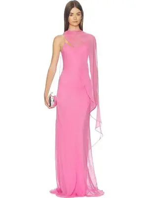 THE SEI Cami Gown With Slit And Cape In . Also - Pink