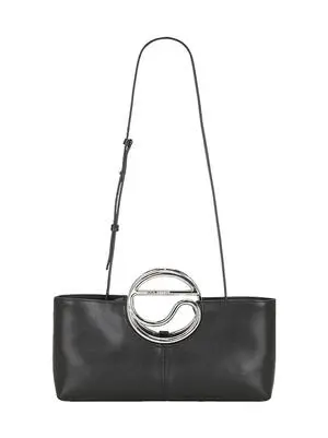 Coperni Coperni C Clutch With Silver-Tone Statement Handle Black