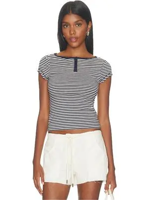 Free People X Intimately Morning Pages Henley - Navy
