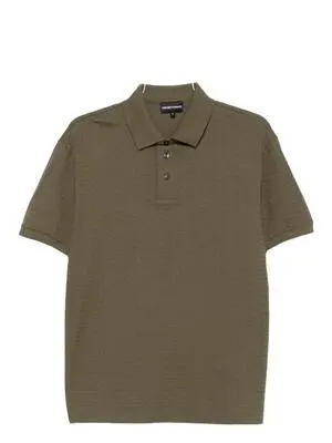 Emporio Armani Logo Cotton Polo Shirt - Green