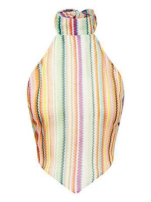 Missoni Chevron Halterneck Cotton-blend Top - Multi