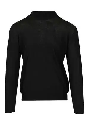 Fedeli Ribbed-trim Mock-neck Sweater - Black