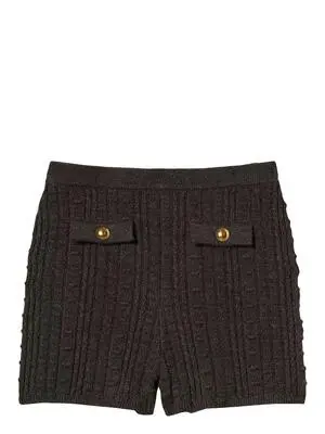 TWINSET Knit Shorts With Decorative Buttons - Grey