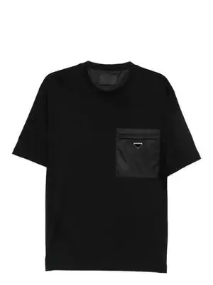 Prada Logo-plaque Patch-pocket T-shirt - Black