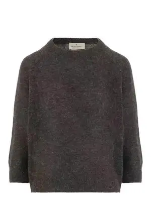 Bruno Manetti Sequin-embellished Crew Neck Sweater - Grey