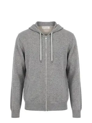 Brunello Cucinelli Zip-up Cashmere Hoodie - Grey