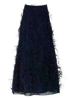 Pinko Feather-trim Sequin-embellished Dress - Blue