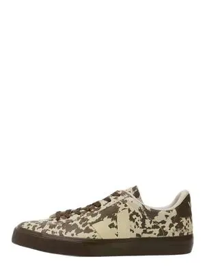 VEJA Campo Leather Sneakers With Splattered Pattern - Neutrals