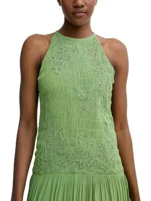 HOSS INTROPIA Adara Smocked Midi Dress - Green
