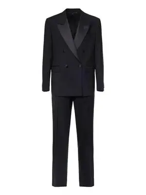 LARDINI Double-breasted Peak-lapel Suit - Blue
