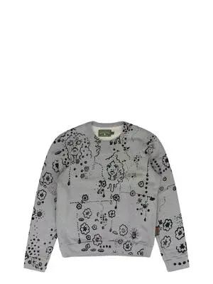 DENIM TEARS X Irak Tears Graphic Print Crewneck Sweatshirt - Grey