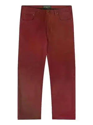 DENIM TEARS Kiss My Grits" Leather Trousers - Red