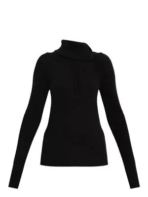 LISA YANG Sabrine Ribbed Turtleneck Sweater - Black