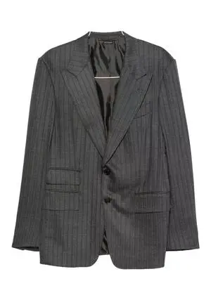 TOM FORD Pinstripe-pattern Buttoned Suit - Grey