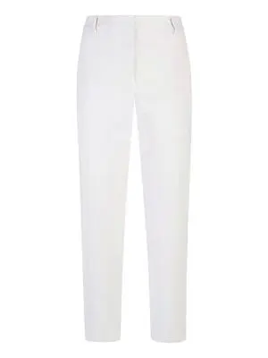 Eleventy Sand Beige Silk Tapered Cropped Trousers - Neutrals