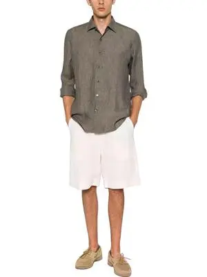 Zegna Linen Long-sleeve Shirt - Grey
