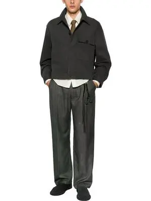 SONG FOR THE MUTE Charcoal Stripe Pattern Wide-leg Trousers - Grey