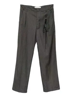 SONG FOR THE MUTE Stripe Pattern Wide-leg Trousers - Grey
