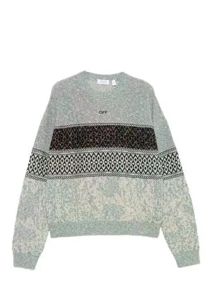 Off-White Arrows Intarsia Knit Sweater - Grey