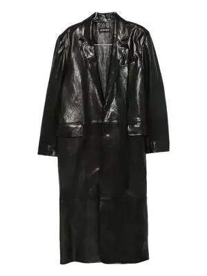 ANN DEMEULEMEESTER Leather Coat - Black