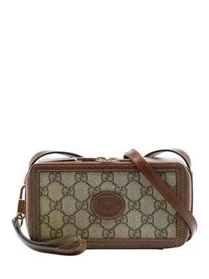 Gucci Gg Supreme Interlocking G Crossbody Bag - Neutrals