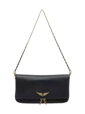 Zadig&Voltaire Rock Clutch With Rhinestone Wings - Blue