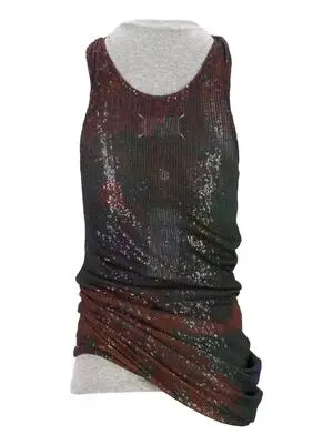 MAISON MARGIELA Sleeveless Draped Sequin Top - Grey