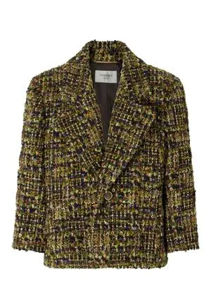 Saint Laurent Wool-blend Bouclé Blazer - Green